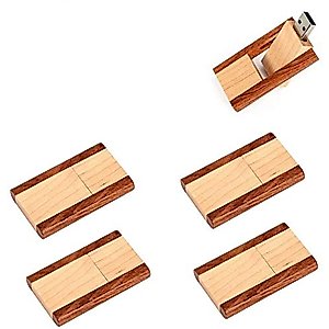 5 Pack Flip Wood 2.0/3.0 USB Flash Drive USB Disk Memory Stick with Wooden (2.0/1GB)