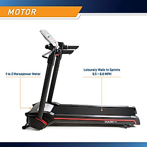 Marcy Easy Folding Motorized Treadmill/Pre Assembled Electric Running Machine JX-651BW black 30.00 x 66.00 x 126.00"
