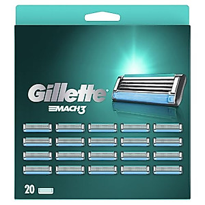 Gillette Mach3 Men's Razor Blades, Pack of 20 Refill Blades