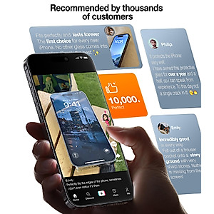 UltraGlass UNBREAK TOP 9H+ Glass for iPhone 16 Pro Max Screen Protector (12FT Military Grade Shatterproof) Screen Protector 16 ProMax Tempered Glass (Longest Durable) Full Edge Coverage 6.9" 2 Pack