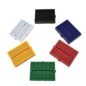 Hahiyo PCB Board Breadborad 170 Point Solderless Lay Flat Large Pitch Hole Firmly Hold Pin Snug Insert No Warp Wobble Springy Contact Point Adhesive Back for Proto Shield Electronics Blocks 6pcs