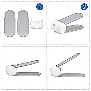 uxcell Shoe Slots Organizer PP Adjustable Double Layer Shoes Storage Rack Gray