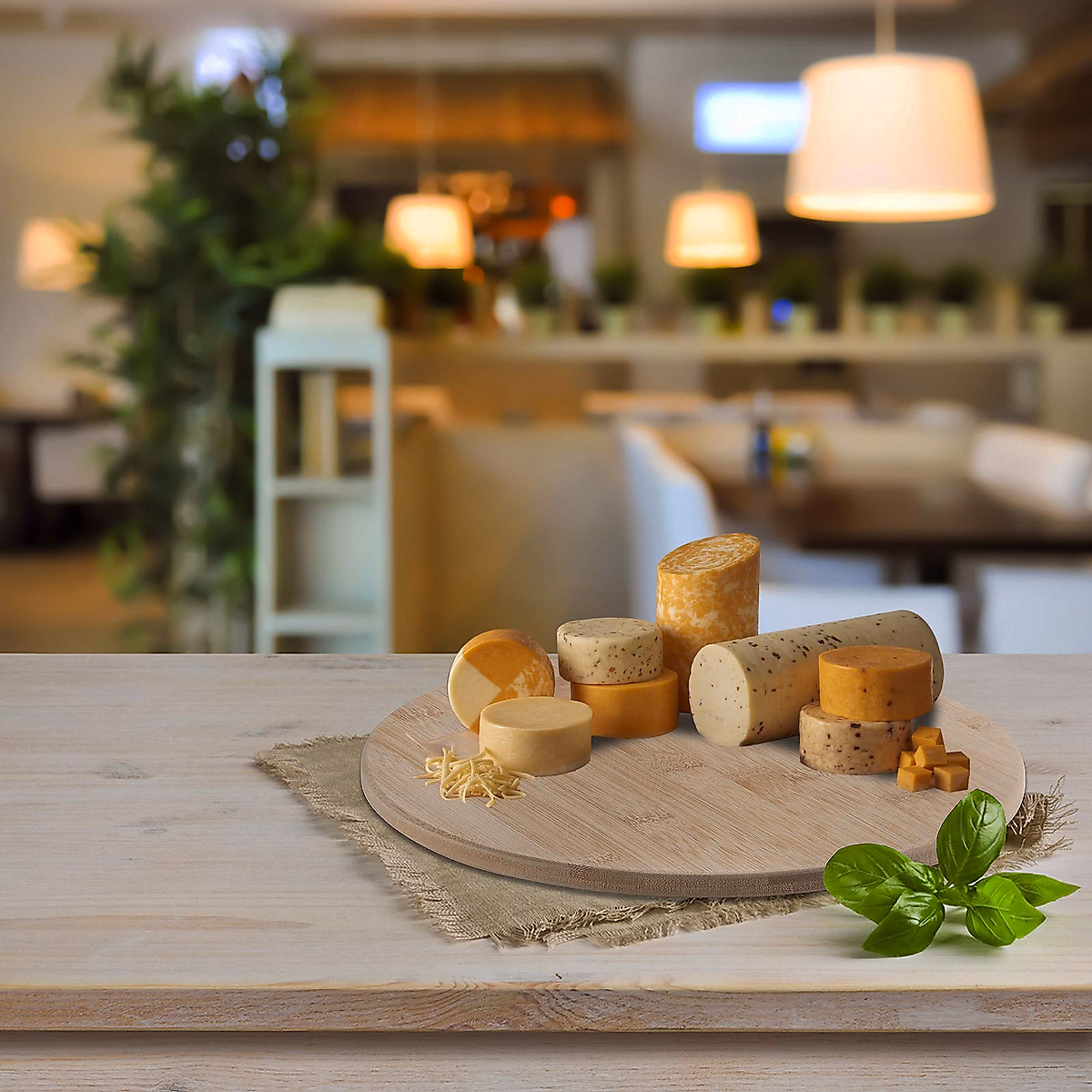 Bamboo Cutting Boards for Kitchen - Wood Cutting Board with Juice Grooves - Small Round Wood Tray & Cutting Board Meat, Wooden Cutting Boards for Kitchen Brisket Chopping Board, 16” x 0.5” Pack of 2