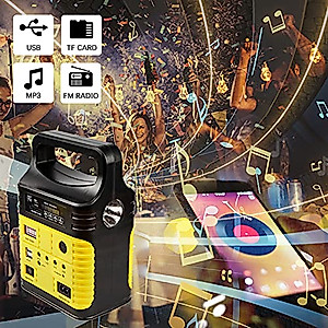 Solar Generator - Portable Power Station for Emergency Power Supply,Portable Generators for Camping,Home Use&Outdoor,Solar Powered Generator With Panel Including 3 Sets LED Light (Yellow)