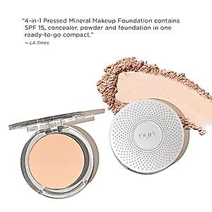 PUR Beauty 4-in-1 Pressed Mineral Makeup Powder Foundation with SPF 15 - Concealer & Finishing Compact Pressed Powder for Face - Buildable Medium to Full Coverage Foundation Powder (Blush Medium)