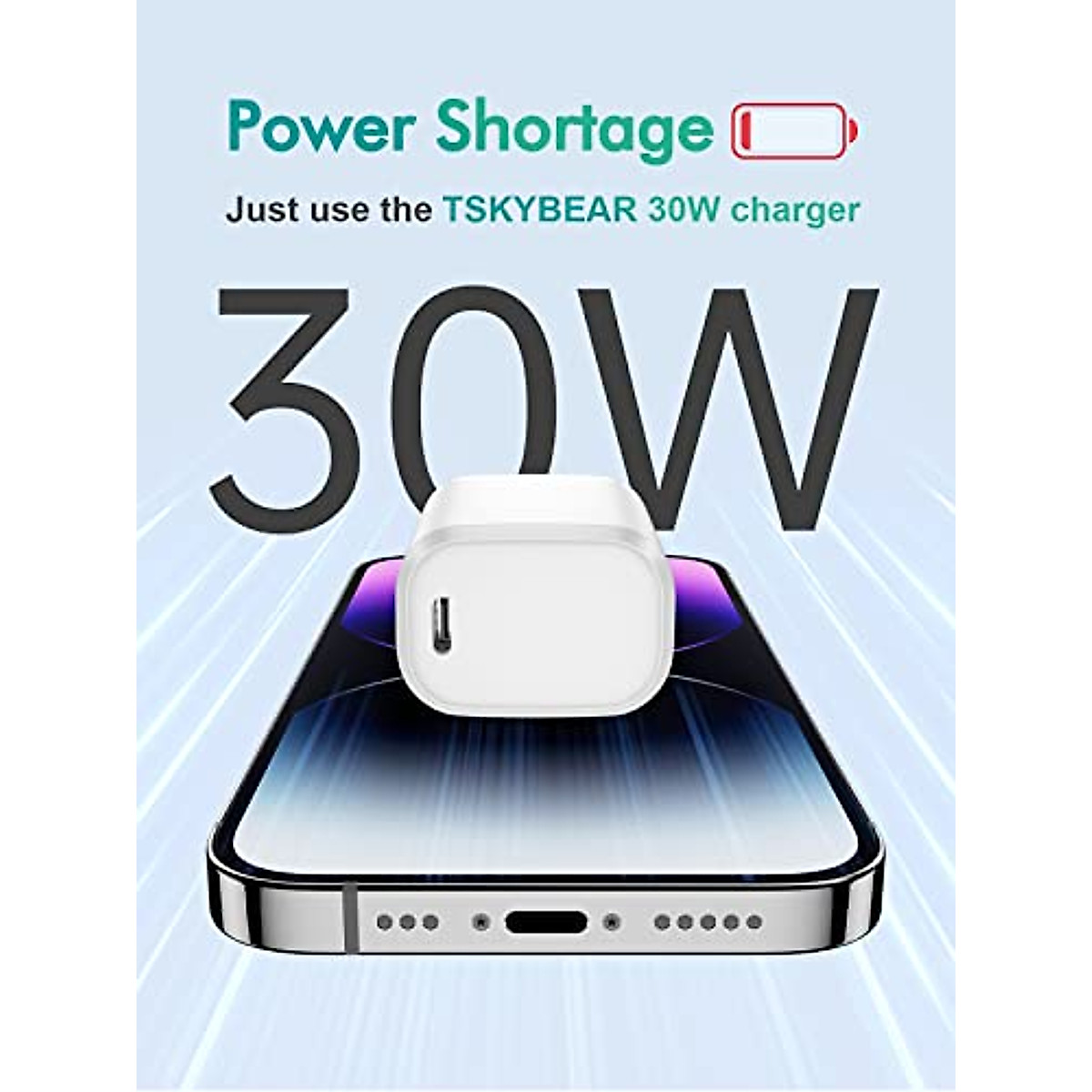 [2 Pack] 30W USB C Power Adapter Charger - for Google Pixel Charger 7/6,iPhone 14/14 Pro/14 Pro Max/13/13 Mini/13 Pro/13 Pro Max/12,Samsung Galaxy S21/S22,Note 20,iPad Pro 12.9/11 inch,MacBook Air