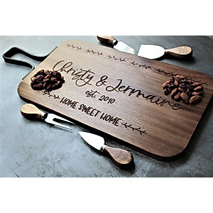 Personalized Charcuterie Board Cheese Serving Board with Handle Serving Tray Bread Board For Wedding Engagement Gift