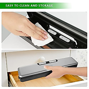 Vacuum Sealer Machine, GHVACZS Lightweight Food Vacuum Sealer Compact Machine for Food Preservation, Automatic Food Sealer Saver Vacuum Machine Easy to Use, Clean and Storage for Home Kitchen (GHVACZS Silver)