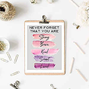 Roxbury Row Positive Affirmations Wall Decor - Positive Quotes Wall Decor, Pink Inspirational Wall Art Gifts for Women, Teen Girl Room Decor for Office, Bedroom, Bathroom, Dorm (8x10 Unframed)