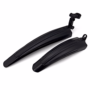 Silfrae Adjustable Standard 26 inch Mountain Bike Splash Guard Bike Fenders Set Front and Rear (Classical Black)