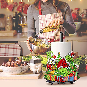 Hexagram Christmas Decor Christmas Decorations Indoor Paper Towel Holder Metal Home, Bathroom Kitchen Decor Paper Holder Stand, Christmas Tree Winter Farmhouse Countertops