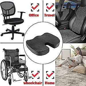 Easy-you Office Chair Black Seat Cushion, Memory Foam Seat Cushion for Long Sitting Hours on Office & Home Chair
