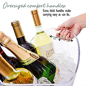 Raincol Ice Bucket Clear Acrylic 8 Liter Plastic Tub For Drinks and Parties, Food Grade, Holds 5 Full-Sized Bottles and Ice 1