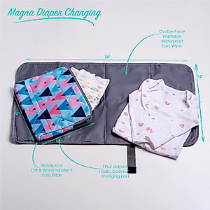 Clamera Diaper Bag Backpack – 5-in-1 Magna Travel Back Pack – Extra Large Diaper Bag with Changing Pad, Diaper Pouch, Pacifier Pouch & Stroller Hangers