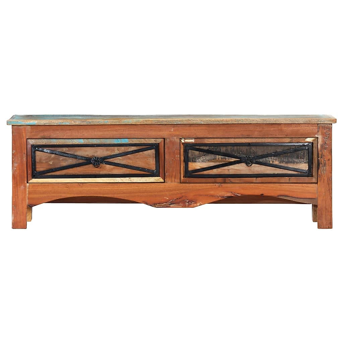 vidaXL TV Stand, TV Unit for Living Room, Sideboard with Drawer, TV Console Media Cabinet Entertainment Center, Farmhouse Style, Solid Reclaimed Wood