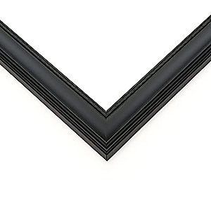 19x45 Frame Black Real Wood Picture Frame Width 1.25 Inches | Interior Frame Depth 0.5 Inches | Garrin Black Traditional Photo Frame Complete with UV Acrylic, Foam Board Backing & Hanging Hardware