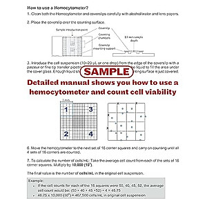 Rs' Science - Improved Neubauer Hemocytometer kit with Trypan Blue and Methylene Blue for Blood, Cell, Yeast Counting