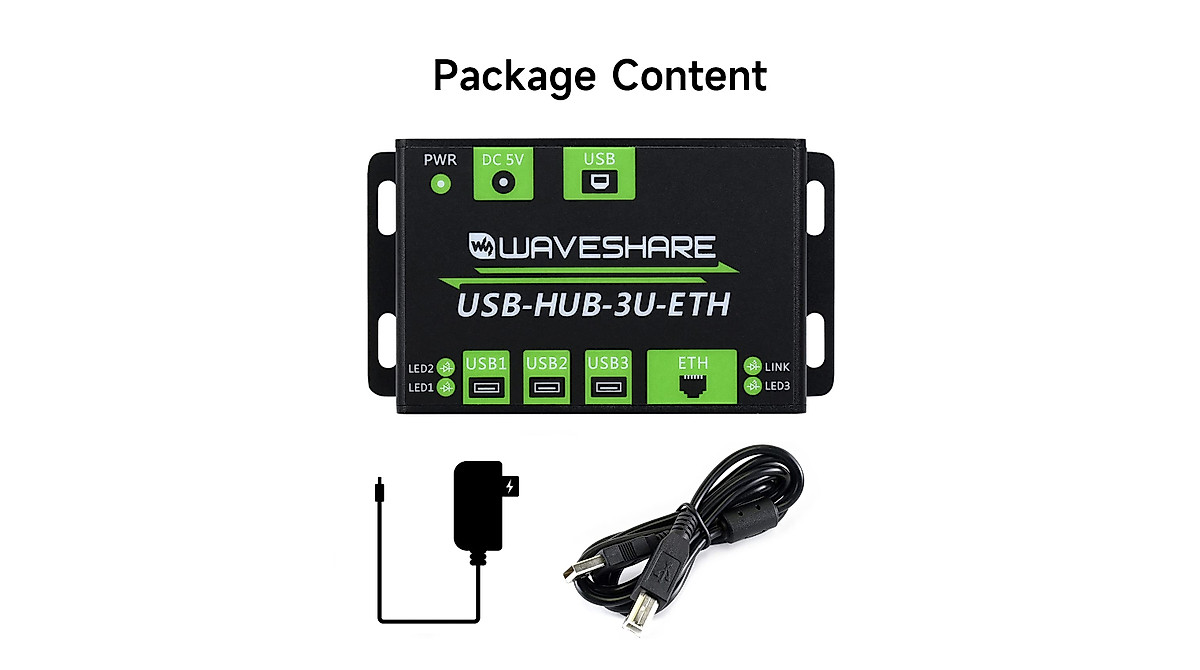 Waveshare 3-Port USB Hub & Ethernet for Industrial Use