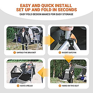 KingCamp Hammock Camping Chair Swinging Rocking Chair for Adults Lawn Beach Camp Outside Portable Folding Chair Hold Up to 264lbs with Adjustable Back Support Carrying Bag Cup Holder