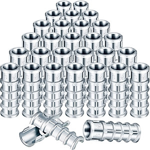 30 Pack 9071456 Lag Shields,3/8 in. x 1-3/4 in. Lag Screw Bolts Concrete Anchors Masonry Anchors Zinc Alloy Plated