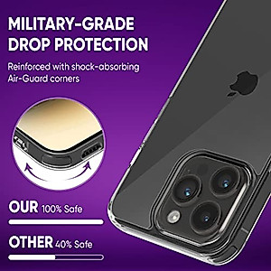 EXORO iPhone 14 Pro Max Case Clear Design with Shockproof Hard PC Back Cover and Soft TPU Protective Slim Bumper Phone Case - Non-Yellowing and Anti-Fingerprint Clear Phone Case iPhone 14 Pro Max