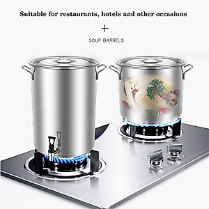 Stock Pot With Spigot - Large Stock Pot With Lid, Stockpot Large Stock Pot, Food Grade 304 Thick Stainless Steel Soup Bucket（with Faucet) Suitable, for All Stove
