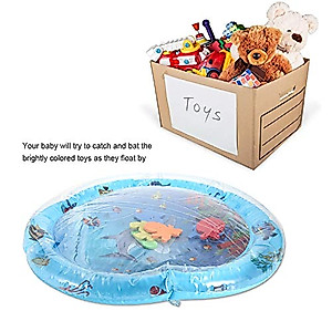plplaaoo Inflatable Baby Ice Pad Prone Pat Water Cushion Marine Life Mat, Water Mat Infants, Tummy Time Water Mat, Newborn Girl and Boy Early Activity Center