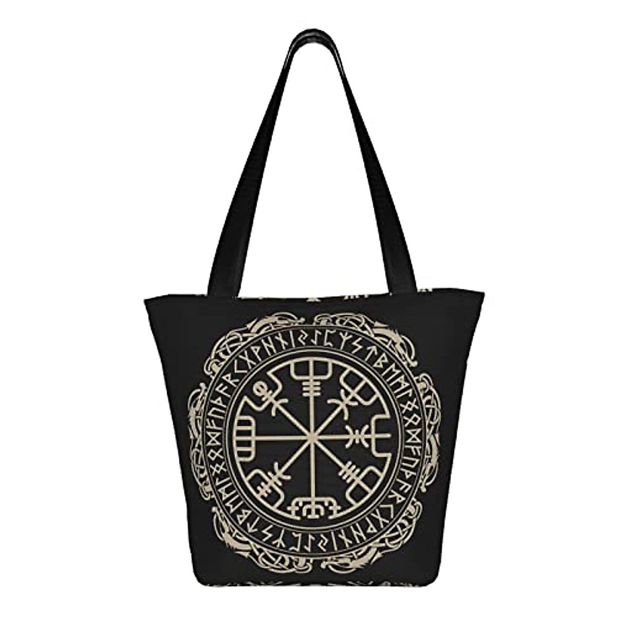 Viking Magical Runic Compass Women's Shoulder Handbag Fashion Tote Bag Storage Handle Bag