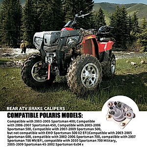 CNCMOTOK Rear Atv Brake Caliper Compatible with Polaris Sportsman 400 450 500 600 700 800 With Pads Replace 1911075