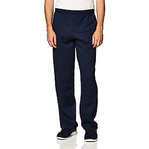 Gildan Adult Fleece Open Bottom Sweatpants with Pockets, Style G18300, Navy, Medium