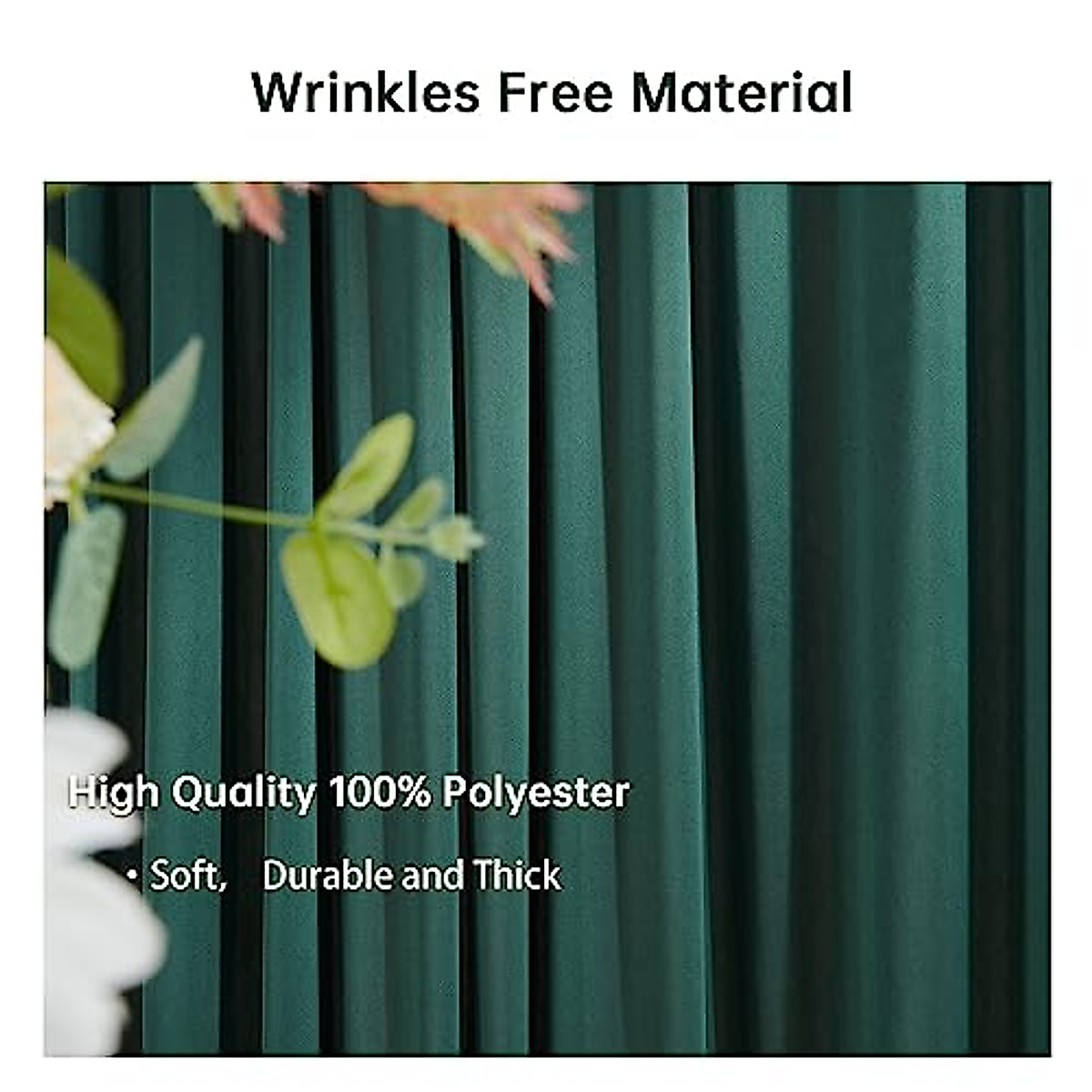 30ft×10ft Wrinkle Free Blackish Green Backdrop Curtain for Party Wedding 6 Panels 5ft×10ft Hunter Green Polyester Drapes for Curtain Backdrop Decor Birthday Baptism Photography Baby Shower