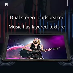 Qinlorgo 4G LTE Tablet, Octa Core 512GB Expandable 10.1 Inch HD Tablet US Plug 100‑240V for Office (Gold)