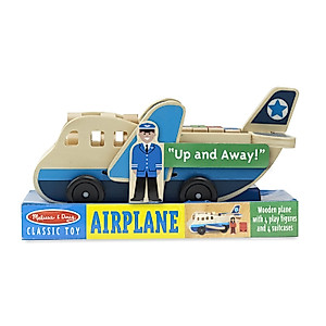 Melissa & Doug Wooden Airplane Classic Toy + Free Scratch Art Mini-Pad Bundle [93941]