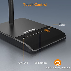 LEPOWER Desk Lamp, 800LM LED Desk Lamp for Home Office, 12W Reading Lamp for Desk, Eye-Caring Desk Light, Touch Table Lamp, Gooseneck Lamp, 50 Lighting Modes, Bright Desk Lamps for Bedroom, Study Room