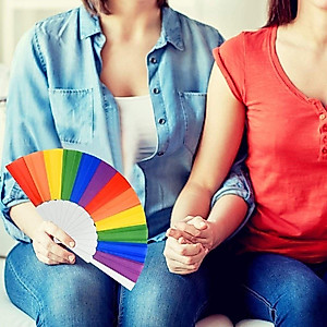 RAZZUM Decorative Folding Fans Folding Fan Rainbow Hand-held Folding Fan Dance Folding Fan Fan Decorative Fan Wedding Gifts, Party Gifts Gift Hand Fan fan