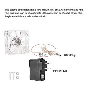 TOPINCN Hamster Cooling Fan Colorful Small Pet Summer Cooling Fan Acrylic Guinea Pig Cage Cooling Fan for Small Pet to Keep Summer Cool