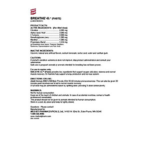 Breathe O'2 4 -Pack (8 doses) Pre-Race Paste to Support Lung/Airway Function in Horses