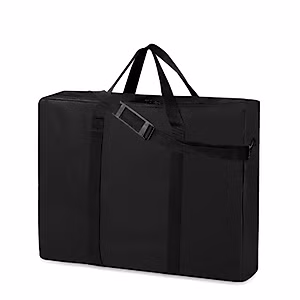 SIRUITON Folding Table Storage Bag, Portable 600D WaterProof Carry Bag for Folding Picnic/Camp Tables with Reinforcing Plate & Shoulder Strap, 24" D x 24" W x4.5 H Fits 4FT Folding Tables（bag only）