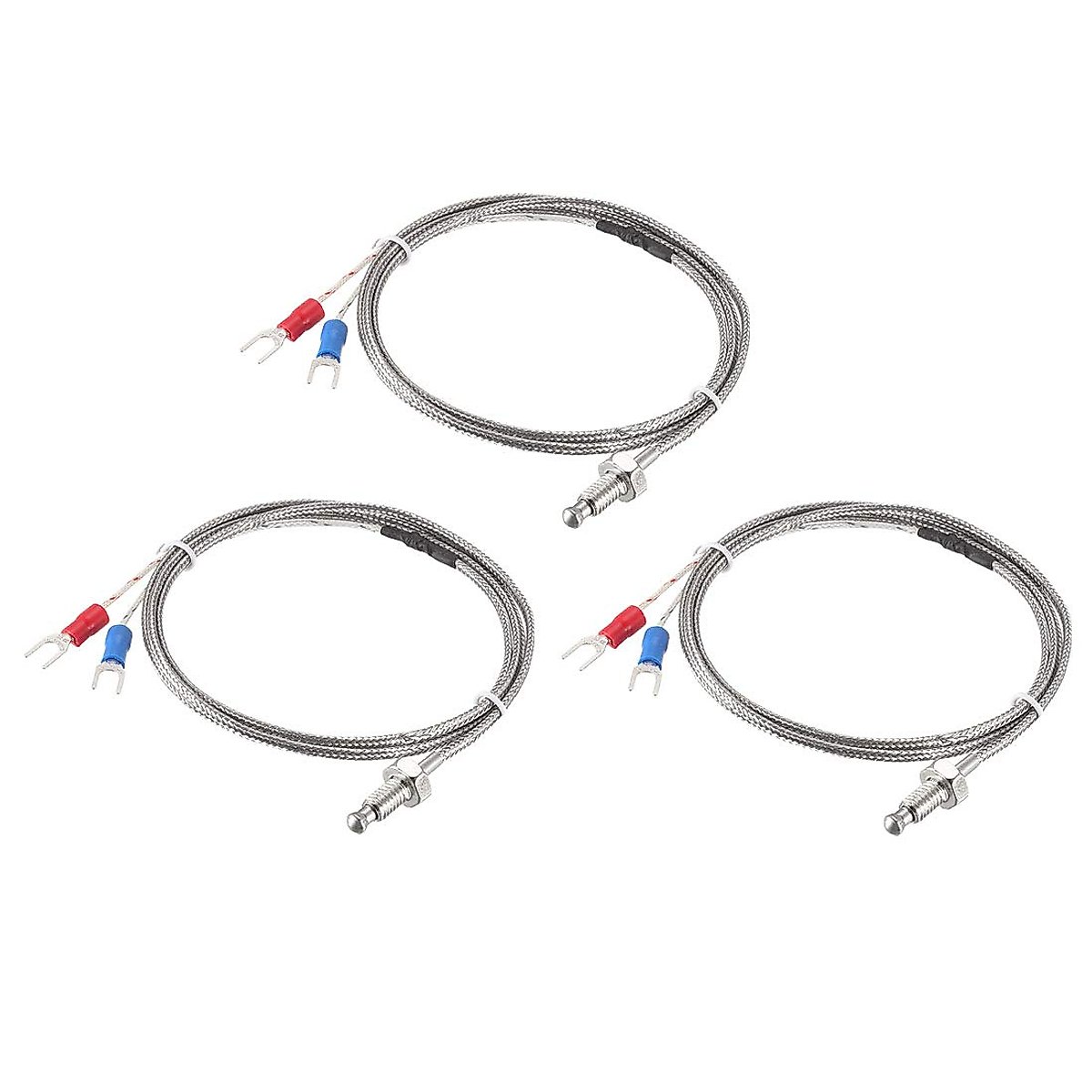 uxcell K-Type Thermocouple Temperature Sensors M6 Thread Probe with 1M/3.3Ft Wire 3pcs