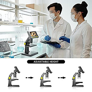 Zealtron Digital Microscope with 4.3'' LCD Screen 1000X, Electronic Microscope 1080P Video Camera with 8 LED Lights, Soldering Coins Microscope for Adults Kids