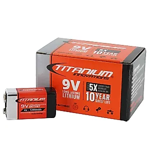 TITANIUM INNOVATIONS 9V 1200mAh Lithium Primary Batteries - 10 Pack Contractor Pack