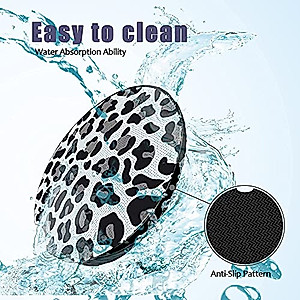 Car Coasters for Car Cup, Cute Car Coasters for Women & Men Cup Holder Coasters for Your Car with Fingertip Grip, Auto Accessories for Women & Men,Pack of 2 (Snow Leopard)