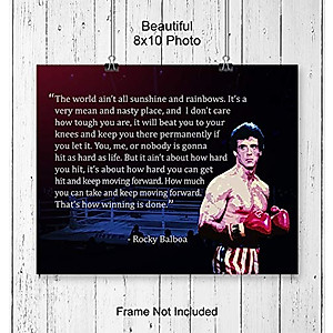 Rocky Balboa Quote – 8x10 Inspirational Motivational Wall Art Poster for Home, Apartment, Gym, Studio or Office Decor - Inspiring Room Decorations or Gift for Entrepreneurs, Trainers – Unframed Print
