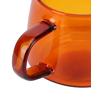 Glass Cup, High Borosilicate Glass Coffee Mug Practical Heat Insulation for Drinkware for Coffee Accessories(amber)