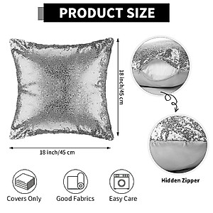 Frienda 6 Pcs Sequin Throw Pillow Covers and Fluffy Pillow Cases Plush Short Wool Velvet Decorative Throw Pillow Covers Faux Fur Throw Pillow Covers for Couch Bed 18 x 18 Inch (Grey, Silver, White)