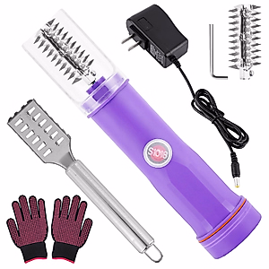 MXBAOHENG Electric Fish Scaler Remover 120W 2000mAh Cordless Fish Scale Scraper Cleaner Rechargeable (Purple)
