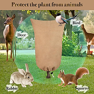 kopotma Burlap Plant Covers Freeze Protection, Burlap Bags for Plant Frost Cloth Plants Jacket Tree Cover, Winter Plant Cover Freeze Protection Cover Bags Blankets, 24x40in,2Packs