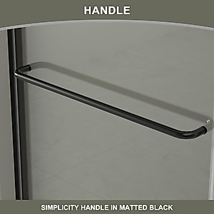 Gxcevsou 44-48" W x 72" H Semi-Frameless Sliding Shower Door, Glass Shower Door with 1/4'' (6mm) Clear SGCC Tempered Glass, Matte Black Finish, Shower Doors can be Installed Left and Right