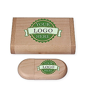 Custom Logo Wood USB Flash Drive 16GB Wooden Pendrive Stick USB Box (16GB X 5PCS)