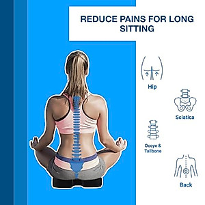 Swiftease Memory Foam Seat Cushion for Chair Long Sitting Hours Office Desk Car Chair Butt Pillow Body Travel Wheelchair Premium Gaming School Pain Relief and Travel Carrying Bag Included